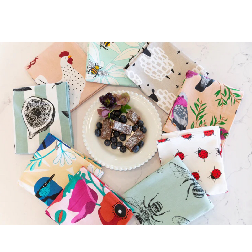 AGA Tea Towel Bright Hens | All Things Canine